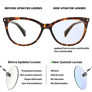 MEETSUN Non Prescription Glasses Frame for Women,Retro Cateye Fake Eyeglasses HD Clear Lens (Tortoise Frame Clear Lens)