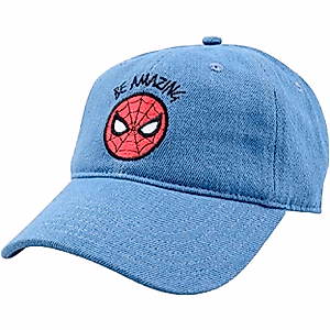 Marvel Spider-Man Cotton Adjustable Dad Hat, Denim, One Size