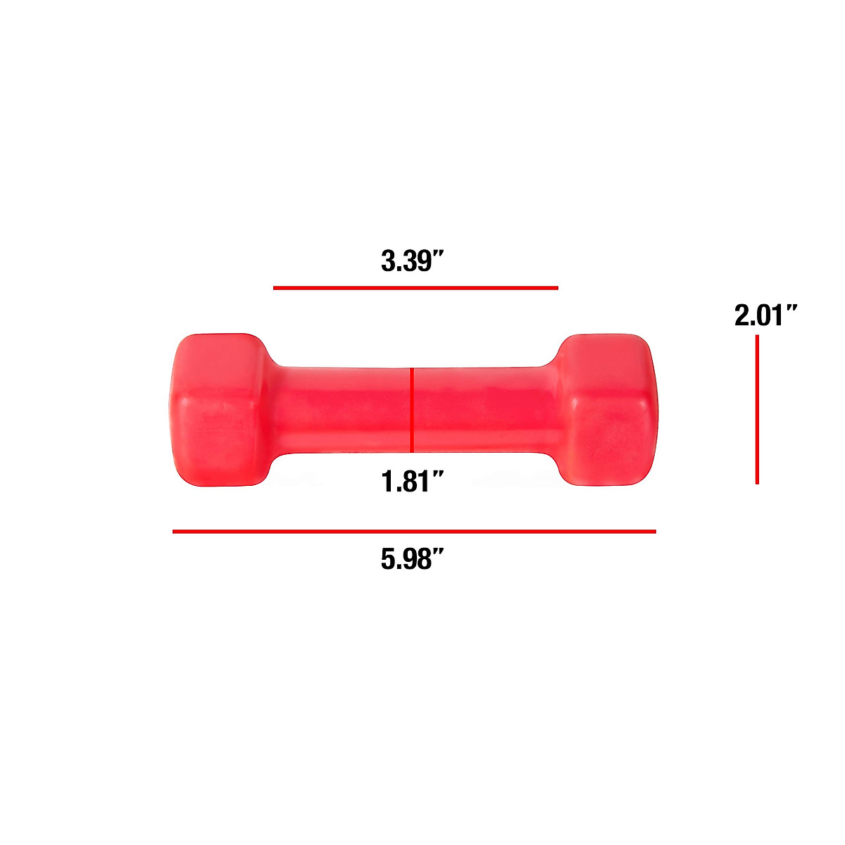 CAP Barbell Vinyl Coated Dumbbell, 2 lb Single