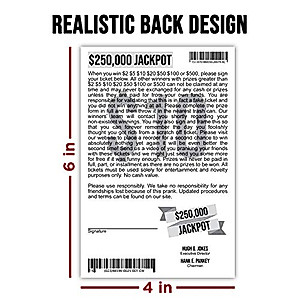 Laugh In The Box Prank Gag Fake Lottery Tickets 8 Tickets Total 4 of Each Winning Design Looks Like a Real Scratcher Joke lotto Ticket Win $5,000 or $25,000 Funny Money