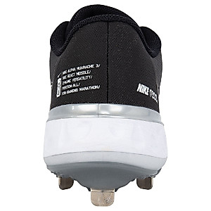 Nike Alpha Huarache Elite 3 Adult Low Metal Baseball Cleats, Black/White, 8