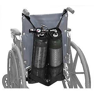HSRG Double Oxygen Cylinder Bag, Portable Wheelchair Tank Carry Backpack Bag Holder Fits D and E Cylinders Bottle, for & Walker