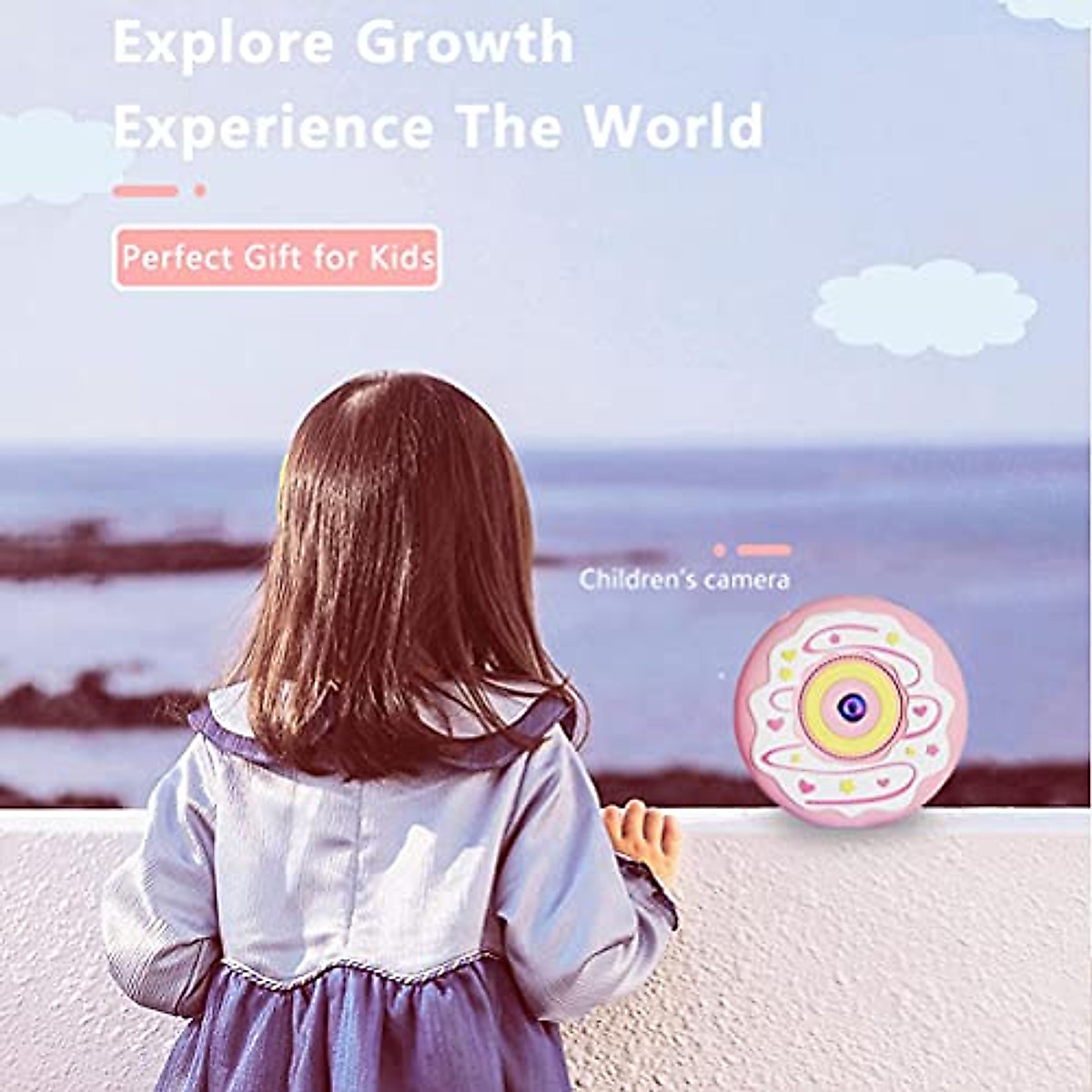 Doughnut Kids Camera Digital 1080P Camera for Christmas Birthday Gifts Cute 20.0MP Camera for Children with 32G SD Card, Birthday PartyToys,Gift for Birthday