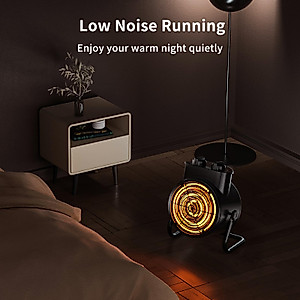 Zynkez Portable Small Space Heater, 1500W/750W PTC Ceramic Mini Desk Heater with Overheat Protect, Electric Heater with 90°Tilt for Indoor, Garage, Greenhouse, Basement, Office