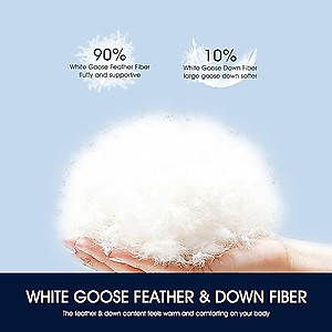 Serta White Goose Feather Down Bed Mattress Topper King Size - Plush Fluffy Anchor Bands Mattress Pad 240 Thread Count 100% Cotton Fabric Featherbed, 78"x80"