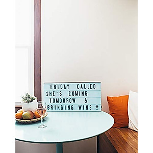 My Cinema Lightbox - XXL Cinema Light Box, 24" x 12" - 3 Modi Light Up Letter Board with 160 Letters, Numbers, Sign - White LED Light, RGB Color Change and Color Freeze Mode