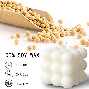 ACITHGL Bubble Candle - Room Decor Soy Candles, Aesthetic Scented Candle, Gift Idea (White+Tri-Color Pink)