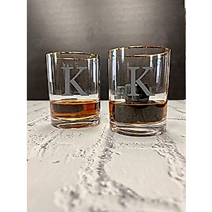 Gold Rim Whiskey Glass (K)