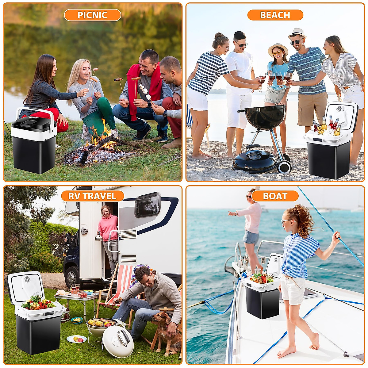 ZENY Mini Fridge Electric Cooler and Warmer for Car- 12V DC Car Refrigerator with Automatic Locking Handle, 28 Quart Portable Car Fridge for Travel and Camping