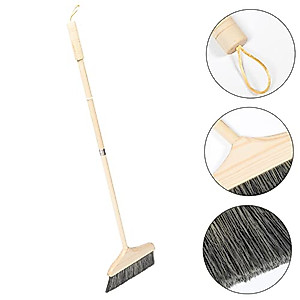 OHPHCALL Wooden Long Handle Broom Dust Sweeper Toilet Riser Dust Broom Telescopic Broom Concrete Broom Sofa Sweeping Broom Fine Bristle Broom Camping Broom Courtyard Broom Rv Bristle Hair