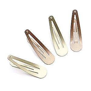 Dofash Snap hair clips metal grips 5cm/2in basic hair accessories star hair clips 12pcs (Blonde 6pcs+light brown 6pcs )