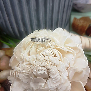 Dazzlingrock Collection 0.50 Carat (ctw) 10K Princess & Round Diamond 3 Stone Engagement Ring 1/2 CT, White Gold, Size 7