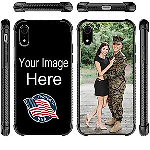 Custom Phone Case for iPhone XR, Personalized Custom Picture Phone Case -Customizable Slim Soft and Hard tire Shockproof Protective Anti-Scratch Phone Cover Case- Make Your Own Phone Case Black