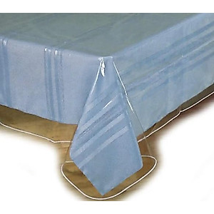 Golden Linens LLC 2.2 mm Thick Clear Plastic Transparent Tablecloth Protector Water Proof Heavy Duty Easy Clean, Long Lasting Kitchen Dinning Table, Family Gathering Party Holidays (60" X 90")