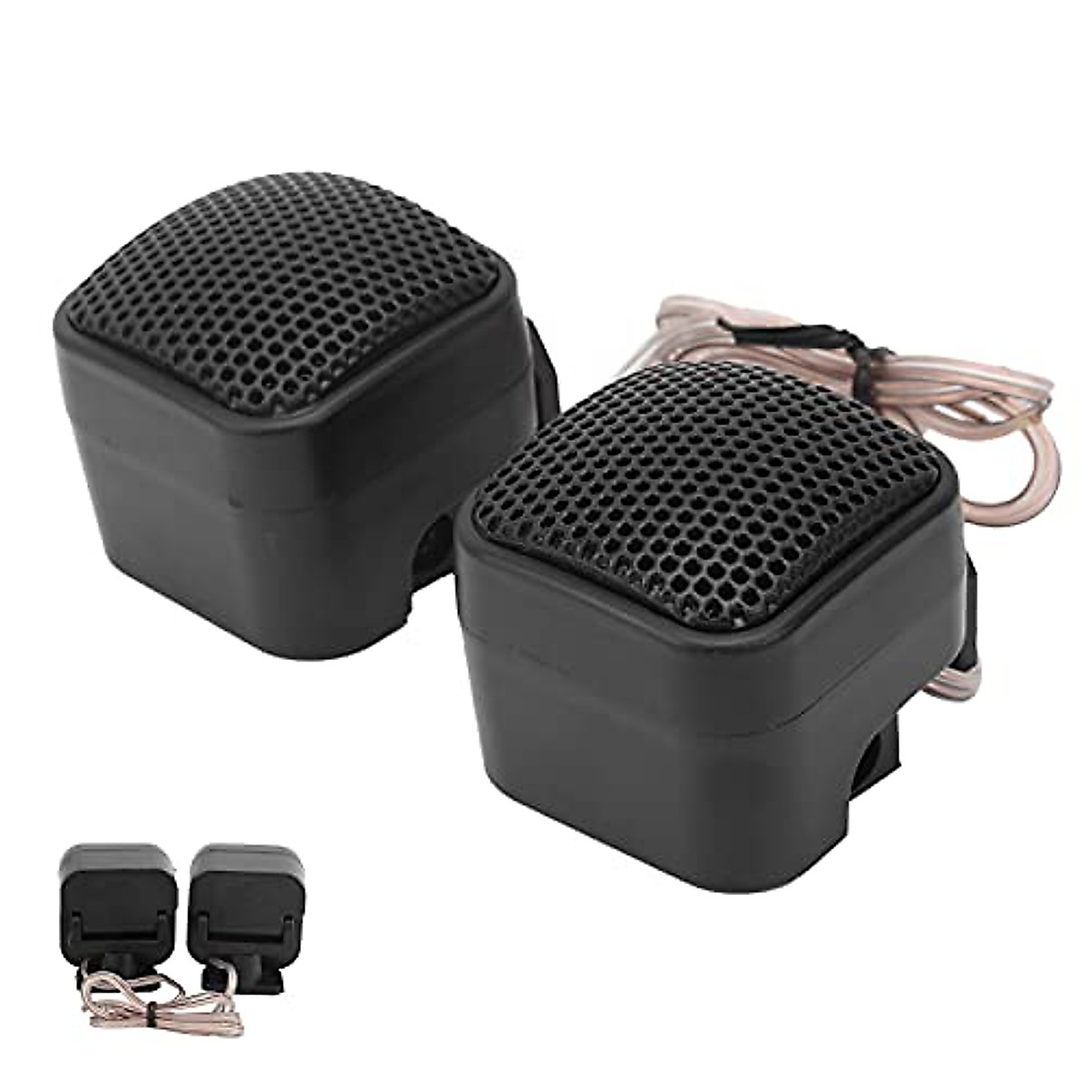 Qqmora Car Audio Speaker, 2pcs 500W 4ohms High Power Stereo Speaker Hi-Fi Silk Film Tweeter Car Audio System Universal with 4pcs Mounting Screws