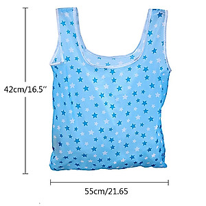 Kaxich Foldable Reusable Grocery Shopping Tote Bags, 6 Pack Eco-friendly Travel Recycle Shopping Bags Folding to fits in Pocket, Waterproof and Machine Washable