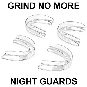 GRINDSHIELD Grinding Mouth Guard - Custom Fit, Trimmable - 4 Mouth Guards for Grinding Teeth & Case – Nightguard for Teeth Grinding, Night Guard, Dental Guard, Clenching Mouthguard
