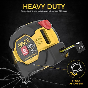 LEXIVON 2 in 1 Digital Laser Tape Measure | 130ft/40m Laser Distance Meter Display On Backlit LCD Screen with 16ft/5m AutoLock Measuring Tape | Ft/Inch/Fractions/M/mm(LX-201)