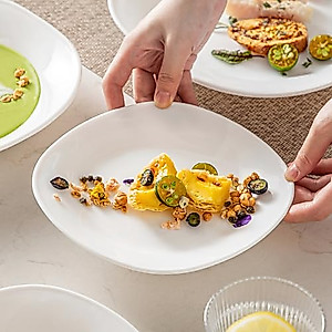 MALACASA Plates and Bowls Set for 12, Opal Glass Dinnerware Sets Chip Resistant, 36-Piece White Square Dinner Set with Plates, Dishes and Bowls, Dish Set Microwave Safe, Series Esmer