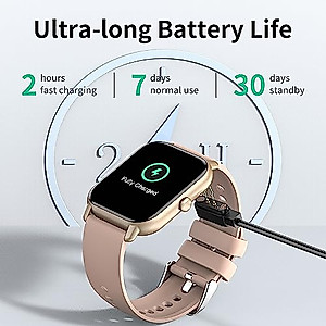 Smart Watch with Bluetooth Call (Answer/Make Call), 1.85" Ultra Large HD Screen, 100+ Sports Mode 2023 Smart Watches for Men Women, IP68 Waterproof Fitness Tracker with Heart Rate Sleep Monitor, Pink