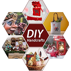 2 Pcs Christmas Buffalo Plaid Fabric Buffalo Checked Cloth Yarn-Dyed Red Black Tartan Gingham Craft Fabric for Sewing DIY Xmas Festival Decorations (28 x 36 Inch)