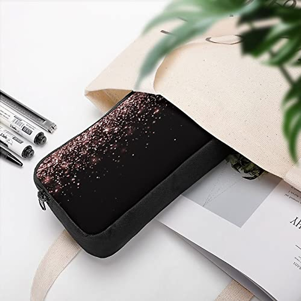 Rose Gold Particles Pencil Case Pencil Pouch Coin Pouch Cosmetic Bag Office Stationery Organizer