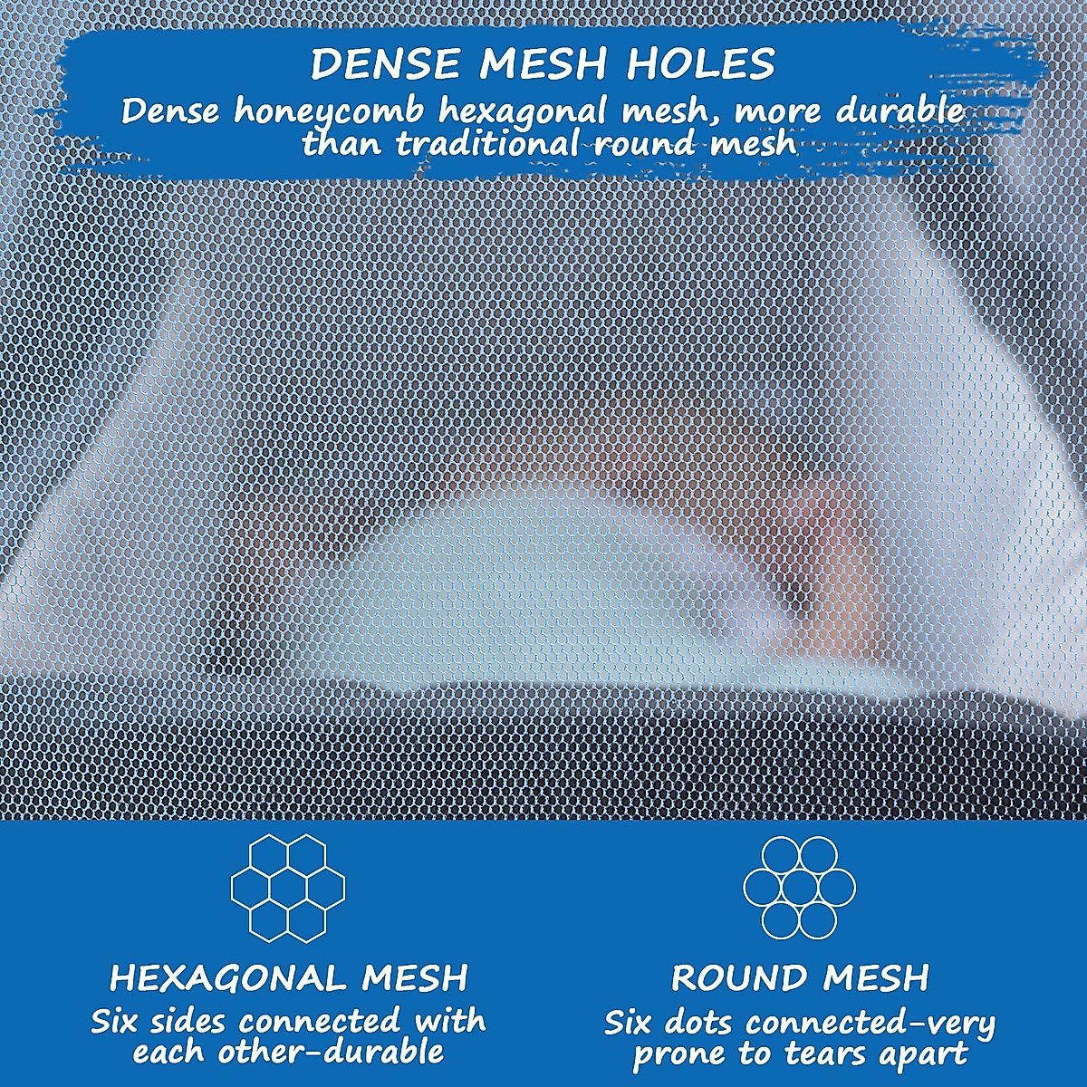 Mosquito Net for Stroller Baby Mosquito Net Perfect Bug Net for Strollers, Bassinets, Cradles, Playards, Pack N Plays and Portable Mini Crib, Baby Insect Netting, Blue