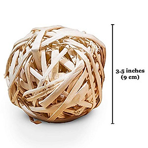 Meric Rattan Foraging Balls, Thick, Sturdy Toys, Improves Foot Coordination and Strength, Unleash Your Amazon’s Interest, Engages Parrots’ Wild Instincts, Busts Boredom and Stress, 3 pcs