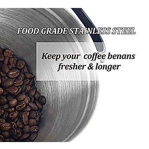 ANTOWALL Coffee Containers Stainless Steel 1.8L Coffee Jar Canister Airtight Storage Coffee Tank With Scoop & Date Tracker For Coffee Bean, Tea, Sugar, Flour (Black)