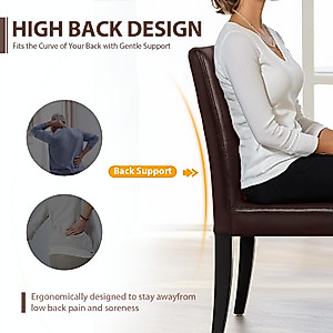 FDW Dining Chairs Set of 4, Dining Room Chairs Kitchen Chairs,Side PU Cushion Chairs with Waterproof Surface and Wood Legs,for Kitchen Restaurant and Living Room,Leather Brown