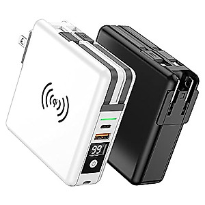 BoxWave Charger Compatible with Panasonic Lumix S5II (DC-S5M2) - Wireless Rejuva Wall Charger (10000mAh) (18W), Wireless Rejuva Wall Charger (10000mAh) for Panasonic Lumix S5II (DC-S5M2) - Jet Black