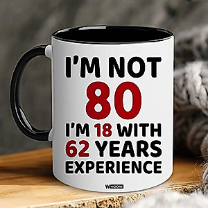 WHIDOBE 80th Birthday Gifts for Women, Men, Dad, Mom - 1943 Birthday Gifts for Women, 80 Years Old Birthday Gifts Coffee Mug for Wife, Friend, Sister, Her, Brother, Colleague, Coworker, Christmas