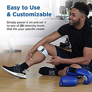 Omron Focus TENS Therapy for Knee Unit Wireless Muscle Stimulator With Sweep Waveform Technology, Medium, White