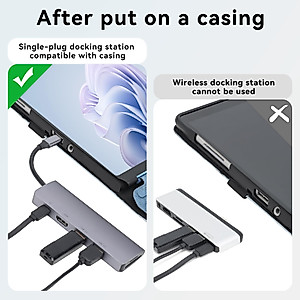 Omnpak Protective Case for Surface Go 4 2023/Go 3 2021/Go 2 2020/Go 2018 with Stylus Holder, Multiple Angle Slim Lightweight Cover, Compatible with Type Cover Keyboard（Keyboard Not Included）