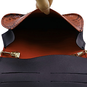 MOSSTYUS Women Girls Snakeskin Crossbody Bag PU Leather Handbag Shoulder Clutch Purse Pouch with Chain Strap, Coffee