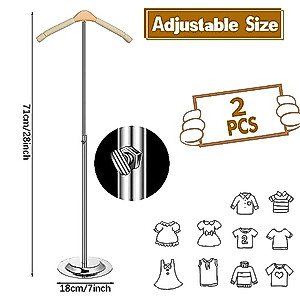 Huaerle 2 Pcs T Shirt Display Stand Adjustable Child T Shirt Display Shirt Rack Flexible Shoulder Stand Portable Clothes Hanger Clothing Hanging Rack for Garment Coat Retail Vendor