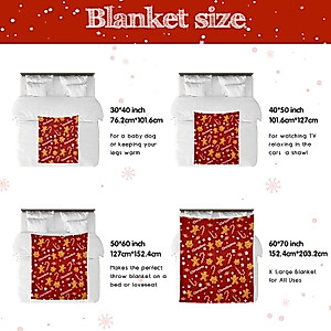 Personalized Christmas Blanket, Custom Name Gingerbread Christmas Throw Blanket for Kids Family, Soft Warm Flannel Xmas Blanket Holiday Blanket for Couch Sofa Bed, Xmas Gifts Christmas Prensent