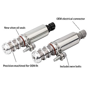 Pair Intake & Exhaust Camshaft Position Actuator Solenoid Valve Kit for Chevy Captiva Cobalt Equinox HHR Impala Malibu GMC Terrain Pontiac G5 Saturn Vue Buick Regal 2.0 2.2 2.4L 12655420 12655421