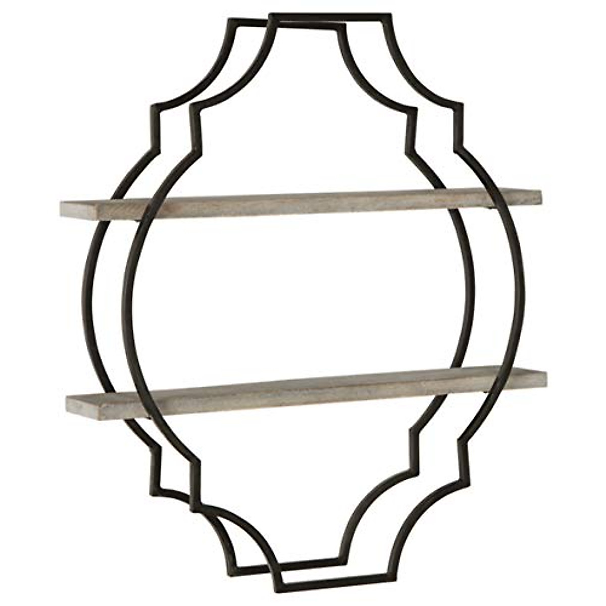 Signature Design by Ashley Candon Industrial 32" High Rustic Wall Shelf with 2 Shelves, Black