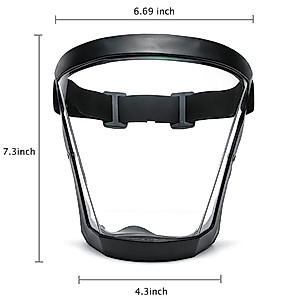 JEYUME Full Face Super Protective Shields, 2pcs Unisex Cycling Face Shield with Clear Spray Splash Proof Full Face Protective Protect Eyes, Nose, Mouth, Anti-splash and Anti-sand Headgear