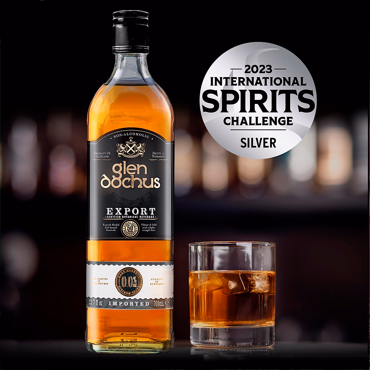 Glen Dochus Export Blend Non Alcoholic Whiskey, Award Winning Aromatic and Warming Scottish Non Alcoholic Spirits - Halal, Low Sugar, Vegan and Gluten Free, Part of the Spirits of Virtue Range (700ml)