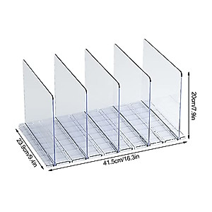 Creahappy 5pcs Shelf Dividers for Closet Shelf Organizer with Base Shelf Closet Organization Adjustable Cabinets Shelf Vertical Purse Separator Closet Bookshelf for Organization in Bedroom Office