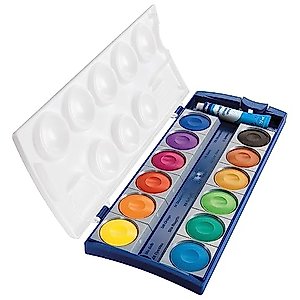 Pelikan Opaque Watercolor Paint Set, 12 Colors Plus Chinese White Tube (720854)