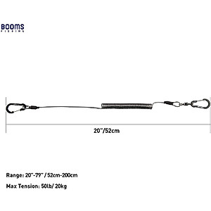 Booms Fishing T02 Fishing Pole Tether, Kayak Paddle Leash, Paddle Board Fishing Accessories, Heavy Duty Fishing Lanyard for Fishing Tools/Rods/Paddles, Assorted 3pcs