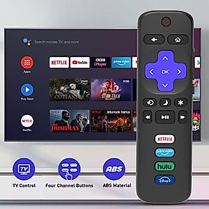 【Pack of 2】 Replacement Remote Control for Roku TV, Compatible for TCL/Hisense/Onn/Sharp/Insignia/Element/Philips Roku Series Smart TVs (Not for Roku Stick and Box)