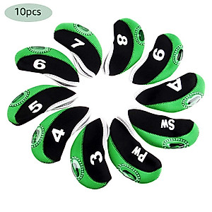 Maxi 10x Neoprene Golf Club Iron Head Cover Set Fit Titleist Callaway Ping Taylormade (Orange)