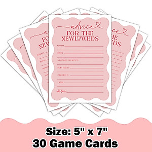 Wedding Traditions Game for Bridal Shower Pink and Red Bridal Shower Party Games for Guests 30Pcs Wedding Advice Cards for The Newlyweds Bride Groom Wedding Decorations Party Supplies - Y109