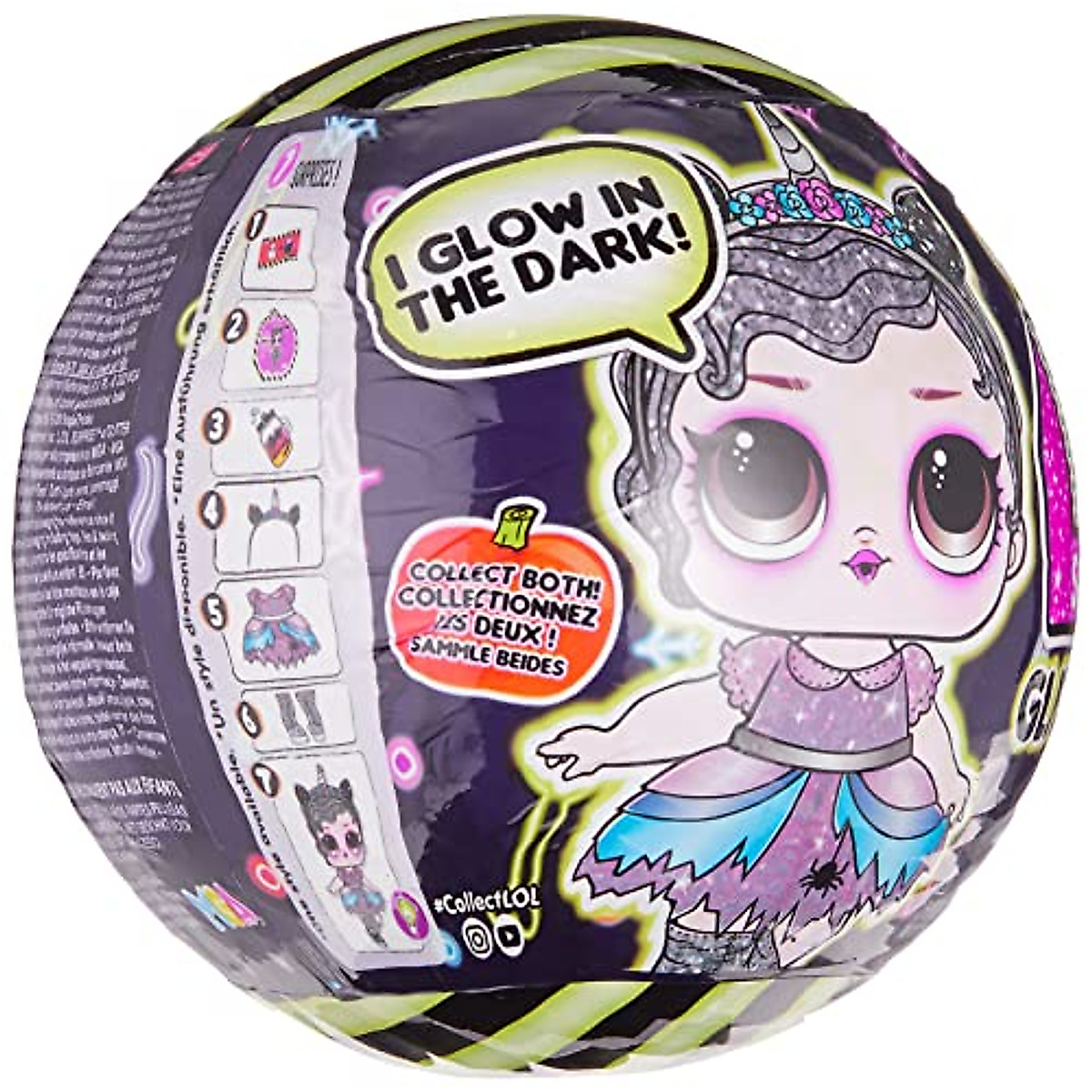 LOL Surprise Glitter Glow Doll Enchanted B.B. with 7 Surprises in Paper Ball, Limited Edition Halloween Glow-in-The-Dark Collectible Doll, Holiday Toy, Great Gift for Kids Girls Ages 4 5 6+ Years Old