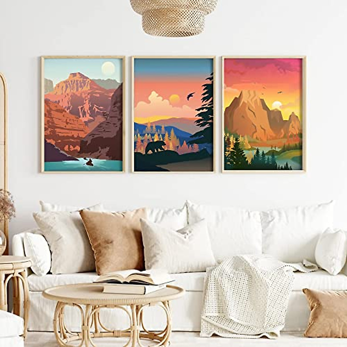 cupmod 6 Packs Paint by Number for Adults Beginners,National Park Painting by Number Kits on Canvas Without Frame,Lanscape Craft Arts for Home Wall Decor