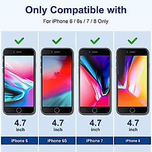 ImpactStrong Shatterproof Tempered Glass Screen Protector for iPhone 8/7 / 6s / 6 [Easy Installation Frame] [Bubble Free] [9H Hardness] [Full Coverage] Case Friendly, 4.7 Inch - (3-Pack)